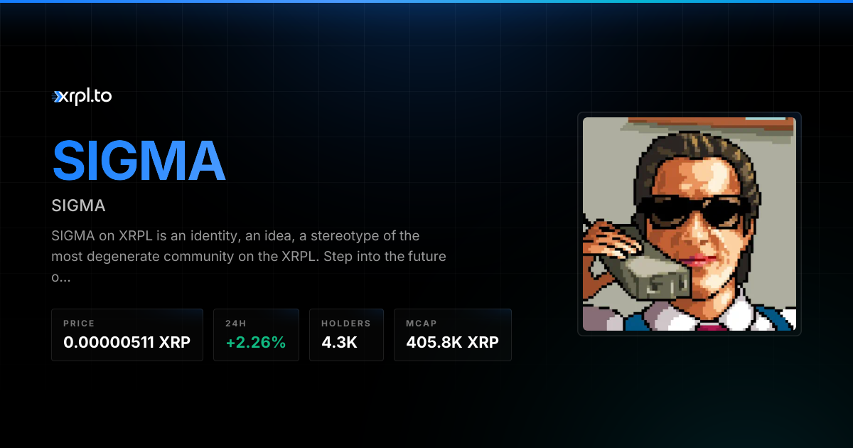 SIGMA Price, Chart & Trading | XRPL.to